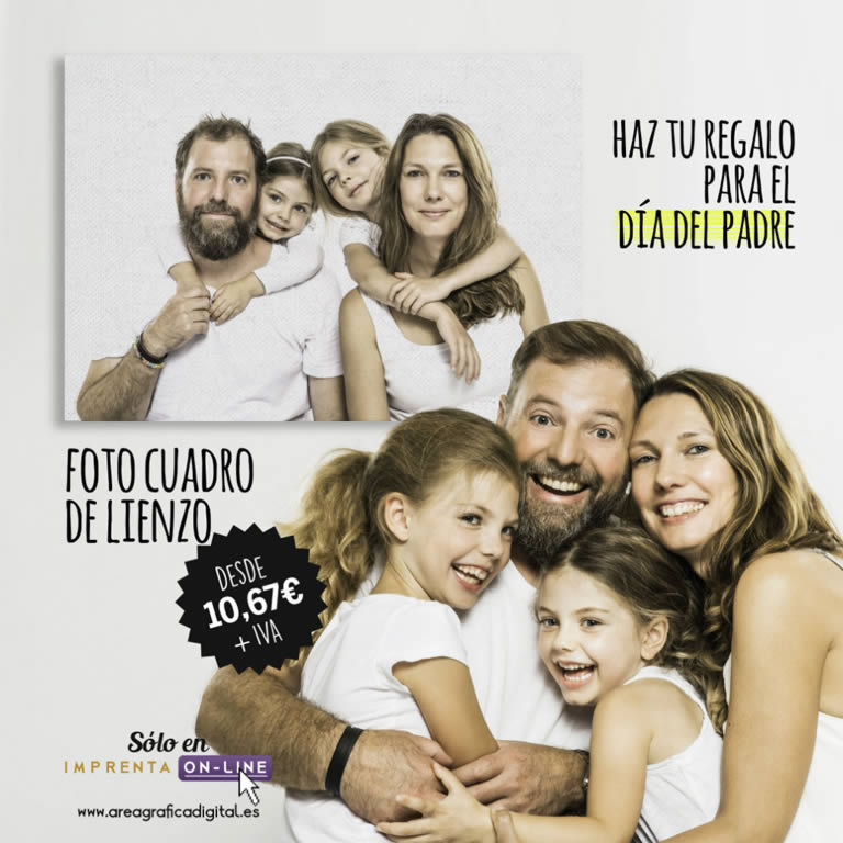 Regalo fotolienzo con fotografía para el día del padre
