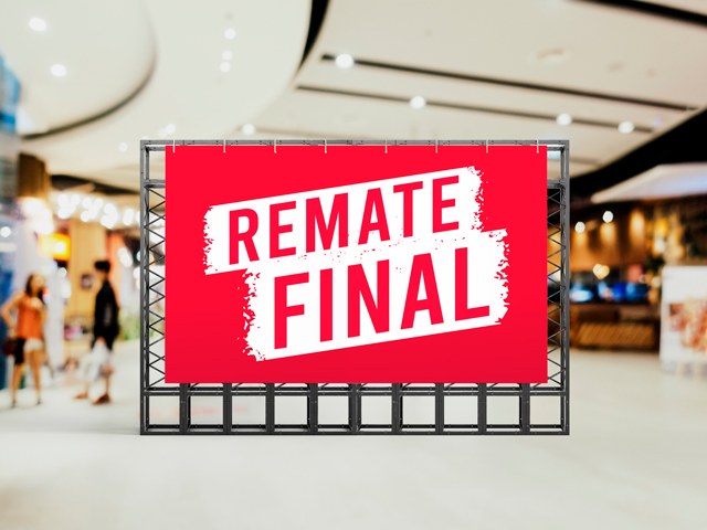 Lona Remate Final diseño rojo y blanco | IMPRESIÓN DIGITAL GRAN FORMATO | Carteles de gran ...